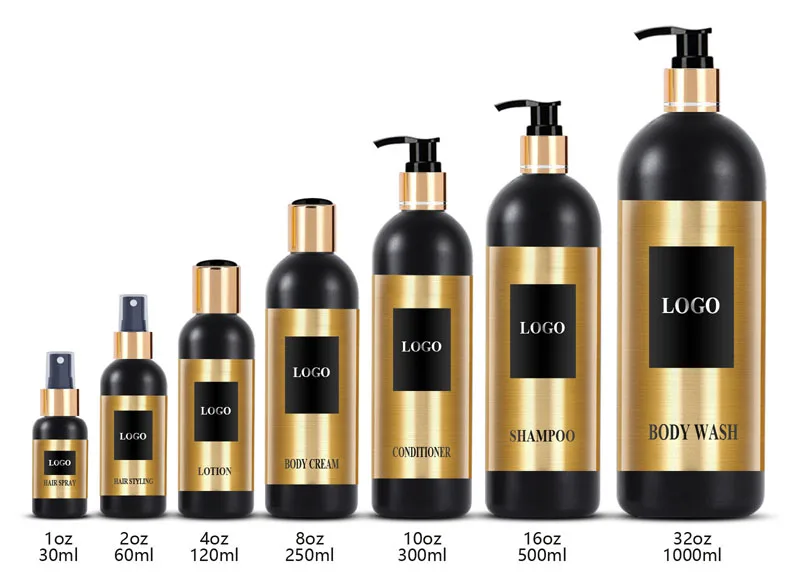 Wholesale Custom Shampoo Bottle Packaging With Logo Plastic Empty Round ...