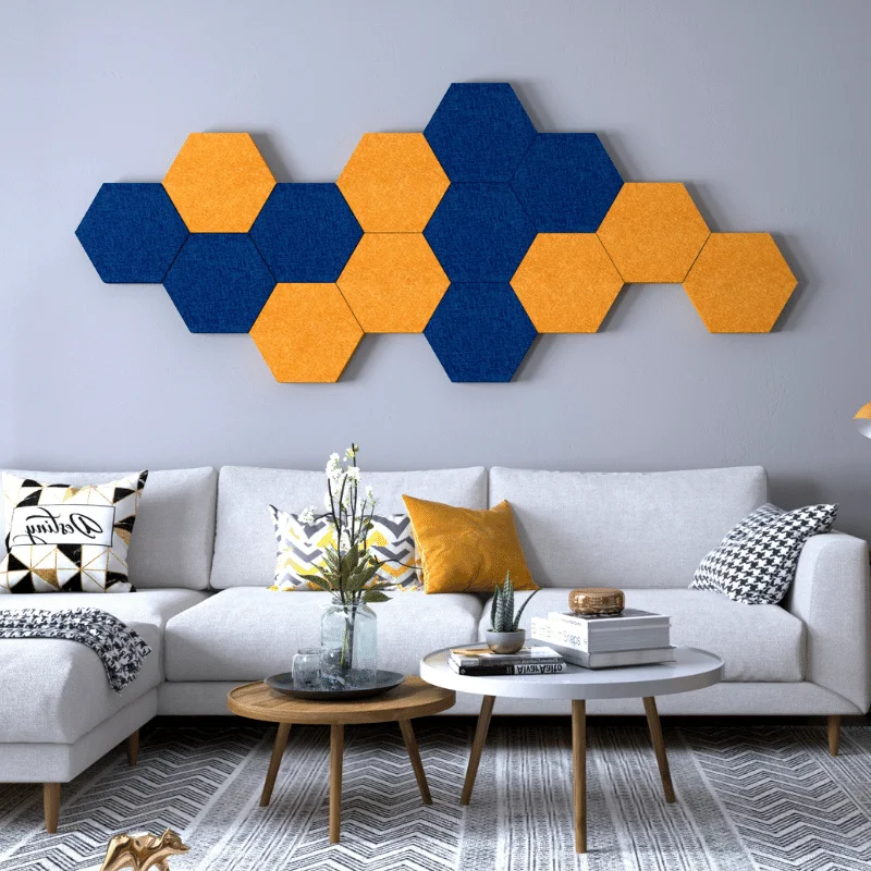 Modern Office Decorative Acoustic Panels Hexagonal Polyester Fiber ...