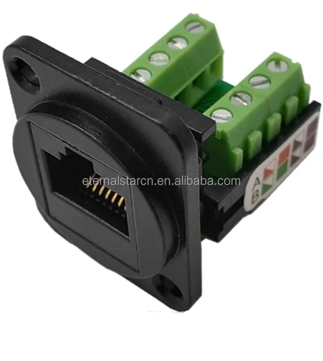 RJ45 8P8C Cat5e Panel Mount Adapter - Ethernet Keystone Jack