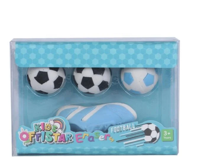 4pk Cute 3d Football Soccer Shaped School Stationery Set Eraser For ...