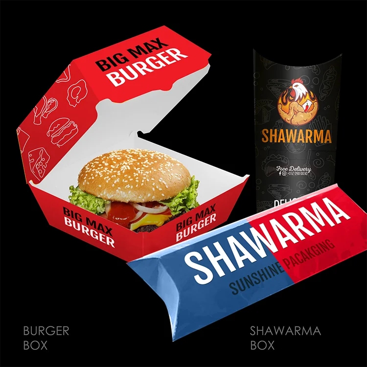 Custom Printed Recycled Fried Chicken Paper Takeaway Fast Food Burger ...