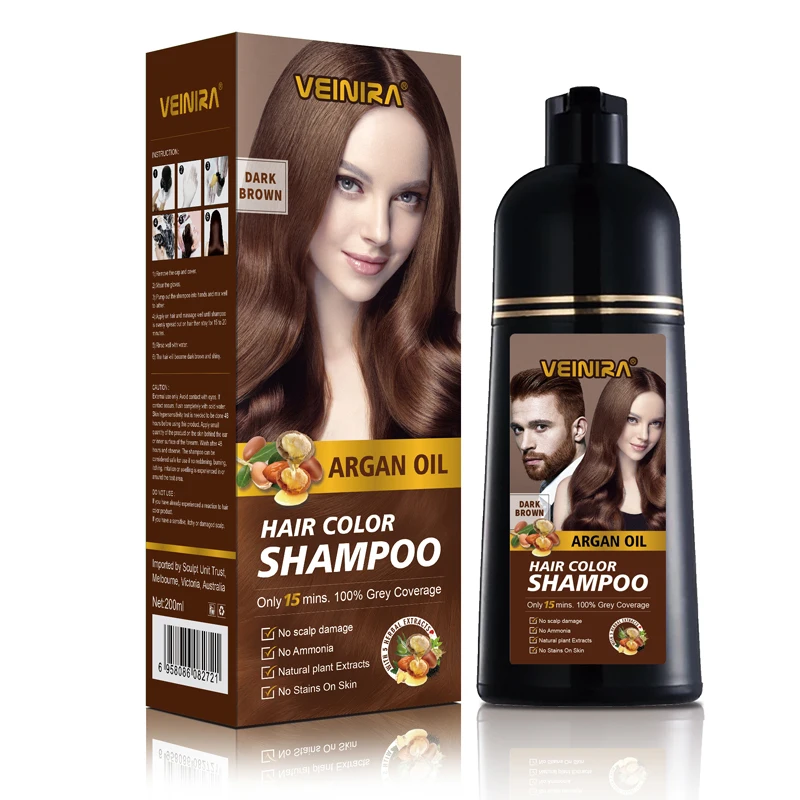 Veinira Organic Argan Oil Hair Color Dye Shampoo Ammonia Free Fast ...