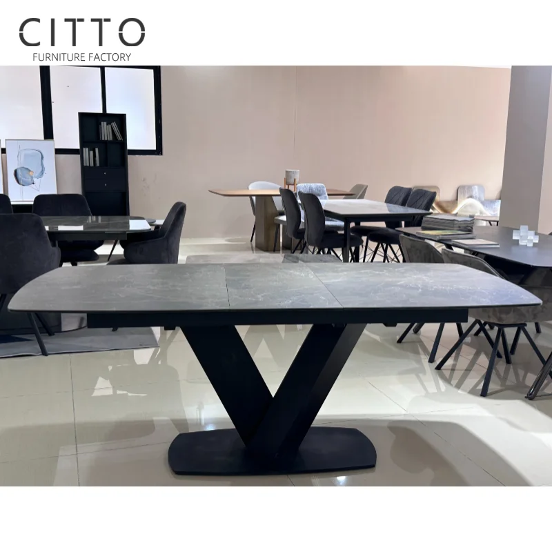 Ceramic Extension Dining Table Modern Extension Dining Table Grey OEM ...