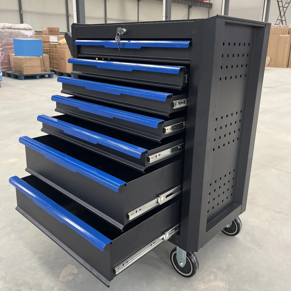 7 Drawer Metal Household Workshop Roller Cabinet Moveable Garage ...