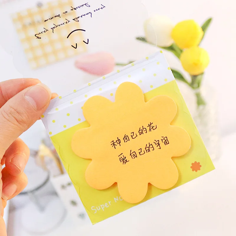 Creative 30-Page Self-Adhesive Memo Pads Fluorescent Colors Kawaii ...