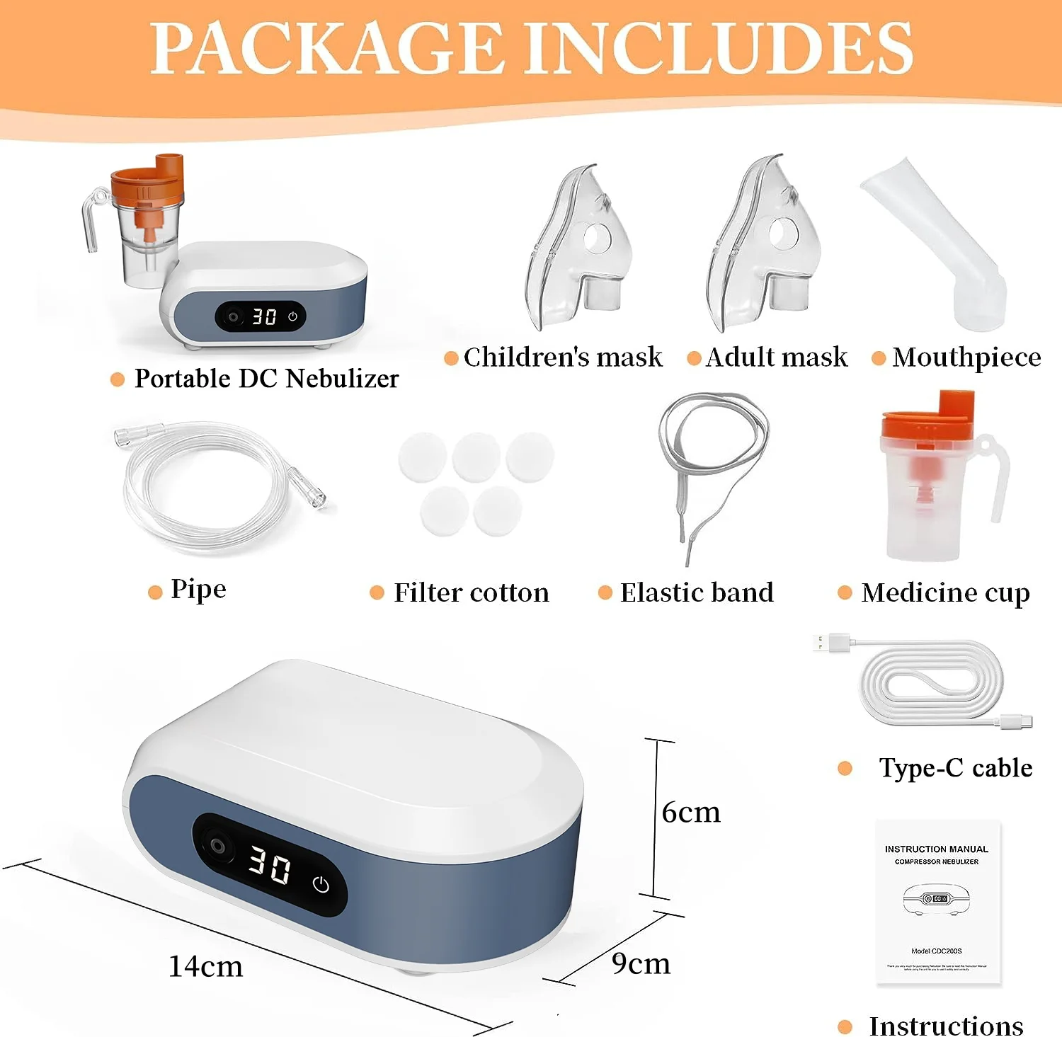 New Design ABS Material Digital Display Portable Kids Adults Nebulizer ...