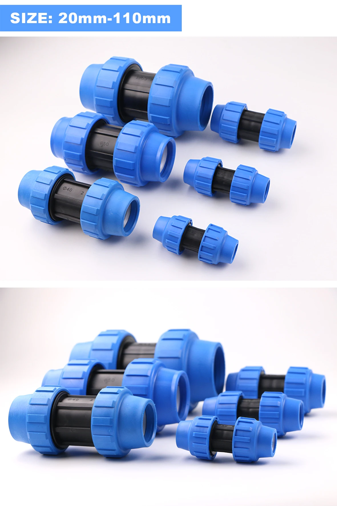 HDPE PE PN10 PN16 Irrigation Compression Fittings - PP Clamp Saddle