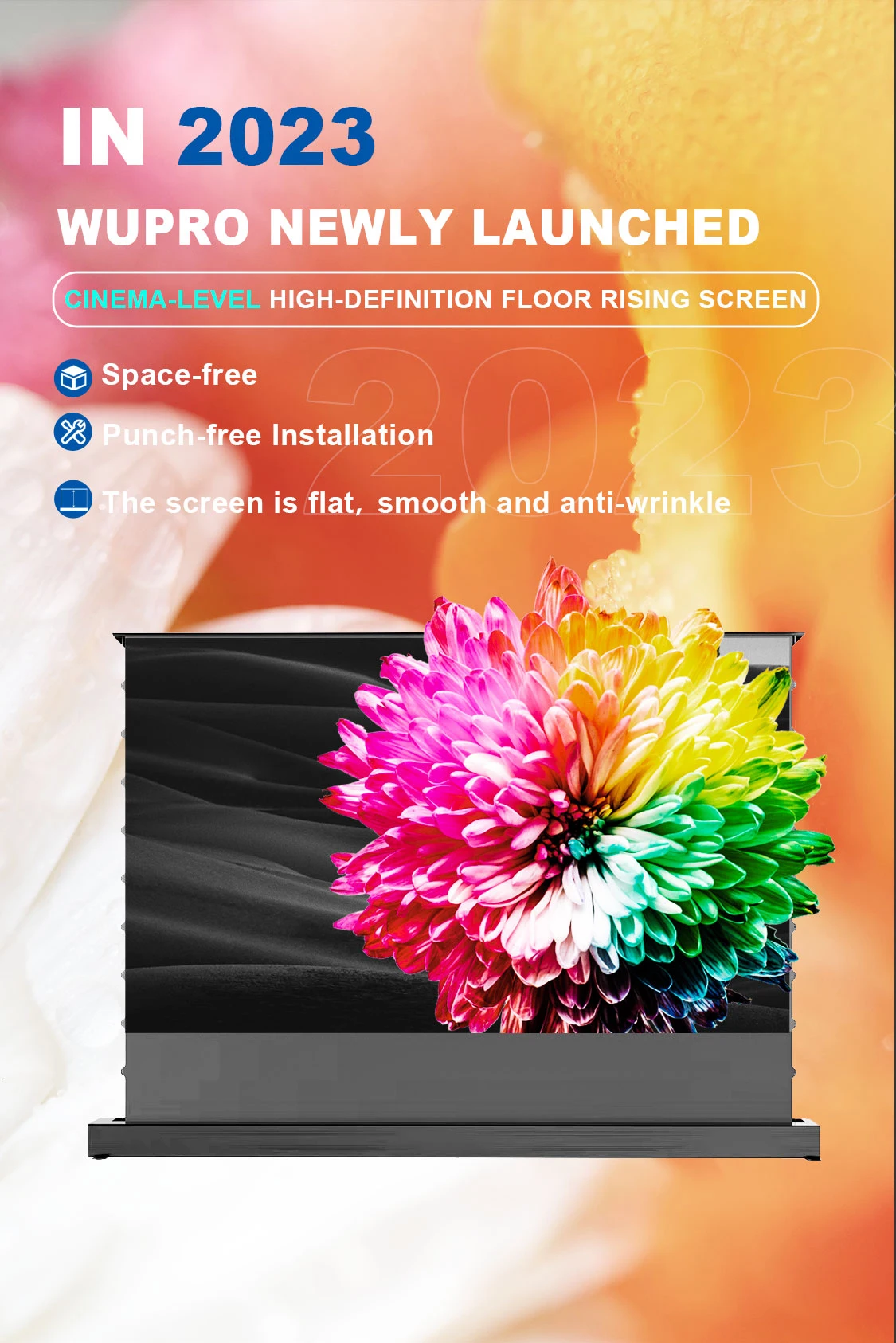 100'' Floor Rising ALR Projector Screen With Ambient Light Ref ...