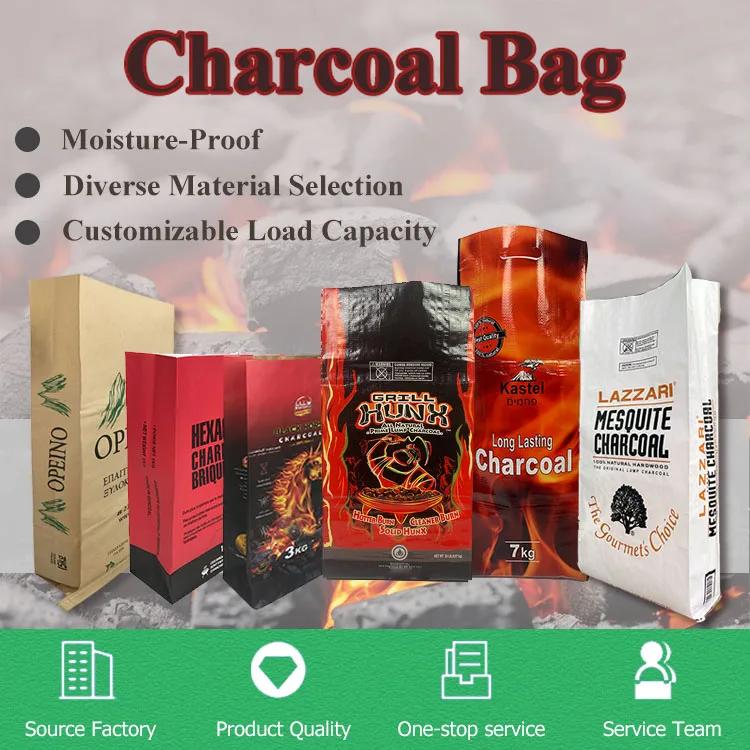 Customized Logo Recyclable Lump Wood Sack Bbq Charcoal Packing Bags ...