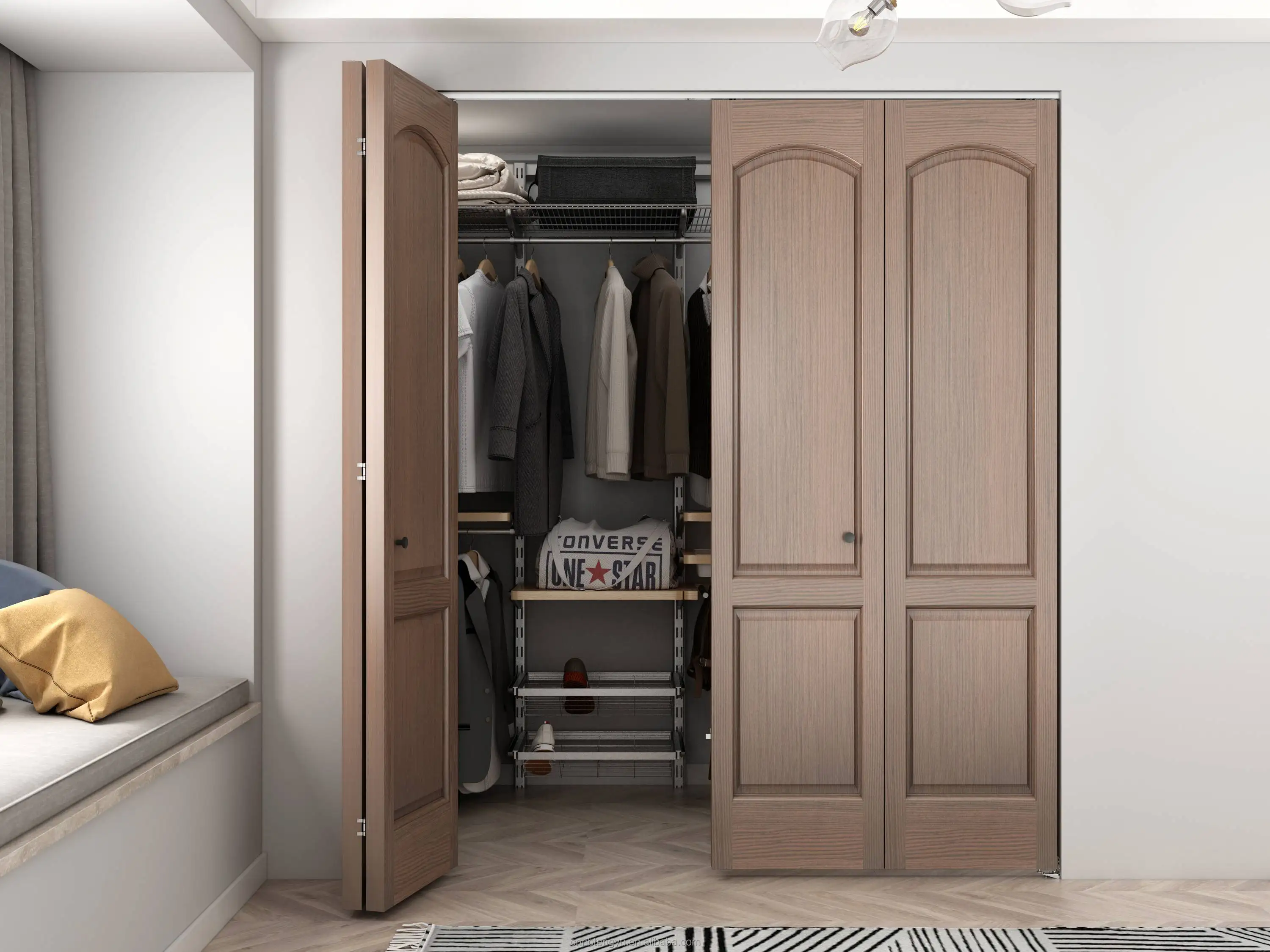 Wardrobe Bi-folding Sliding Door System for Closet 2 or 4 Panel Door ...
