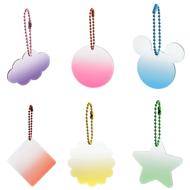 DIY Acrylic Blank Keychain Guka Creative Gradient Charm Glitter Blank ...