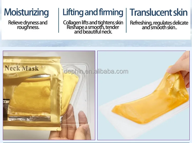 Hydrogel Firm Chin Neck Mask Skin Care 24k Gold Collagen Gel Crystal ...