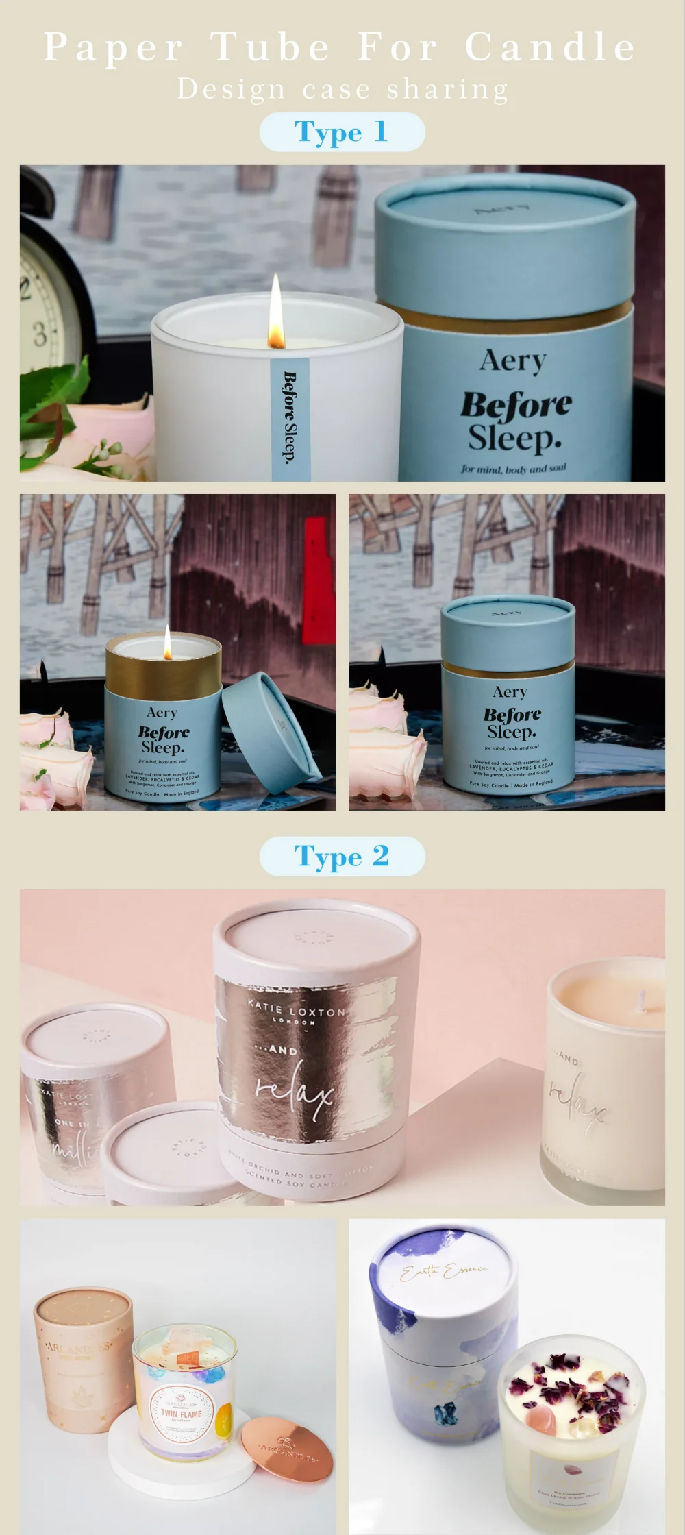 Recycled 100% Cylinder Cardboard Kraft Black Candle Paper Tube 4x4 ...