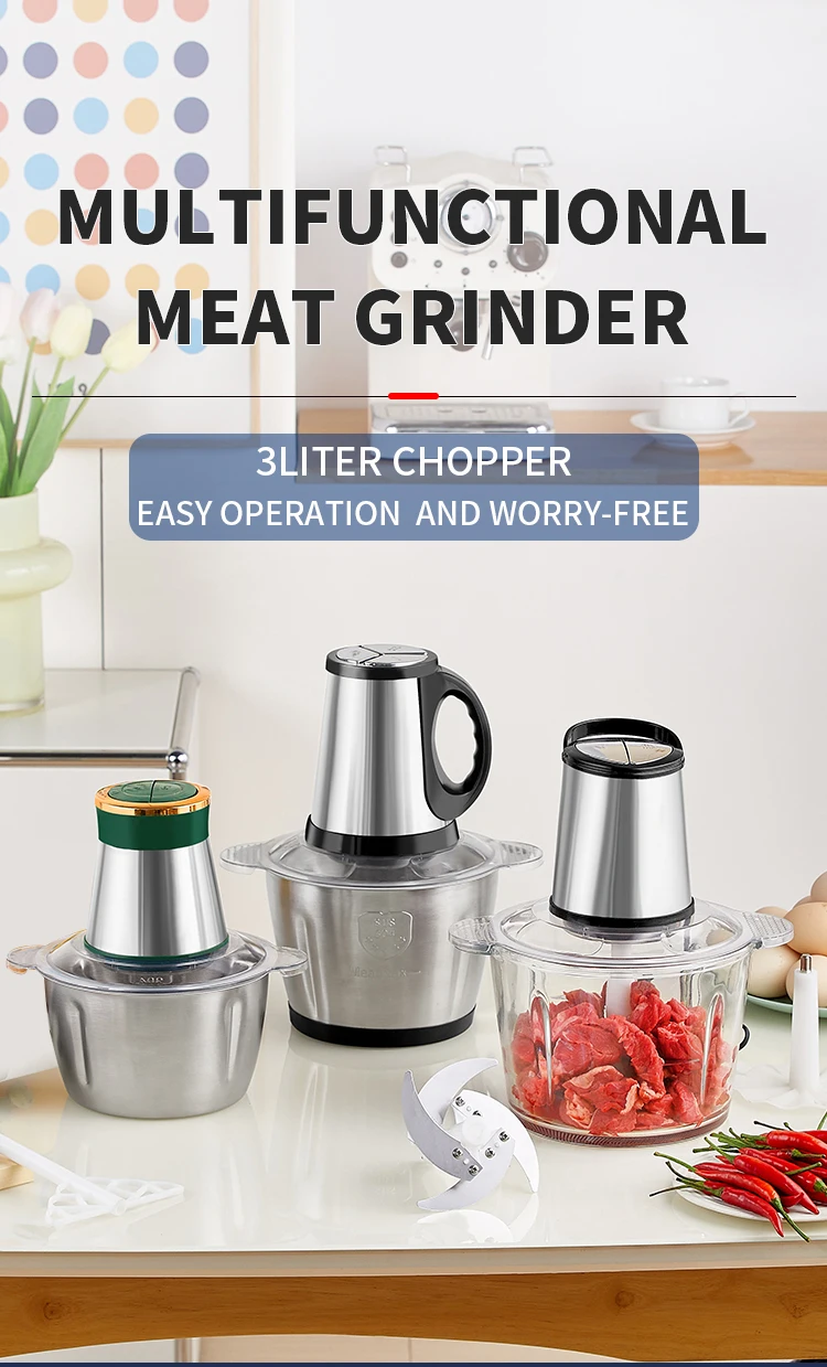 Capacity Food 2l Chopper Stainless,Automatic Mincing Machine Kitchen ...