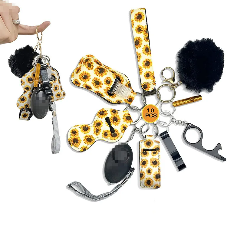 New Product Gift Self Defense Keychain Set Products Safety For Woman Self Defence Keychain ...