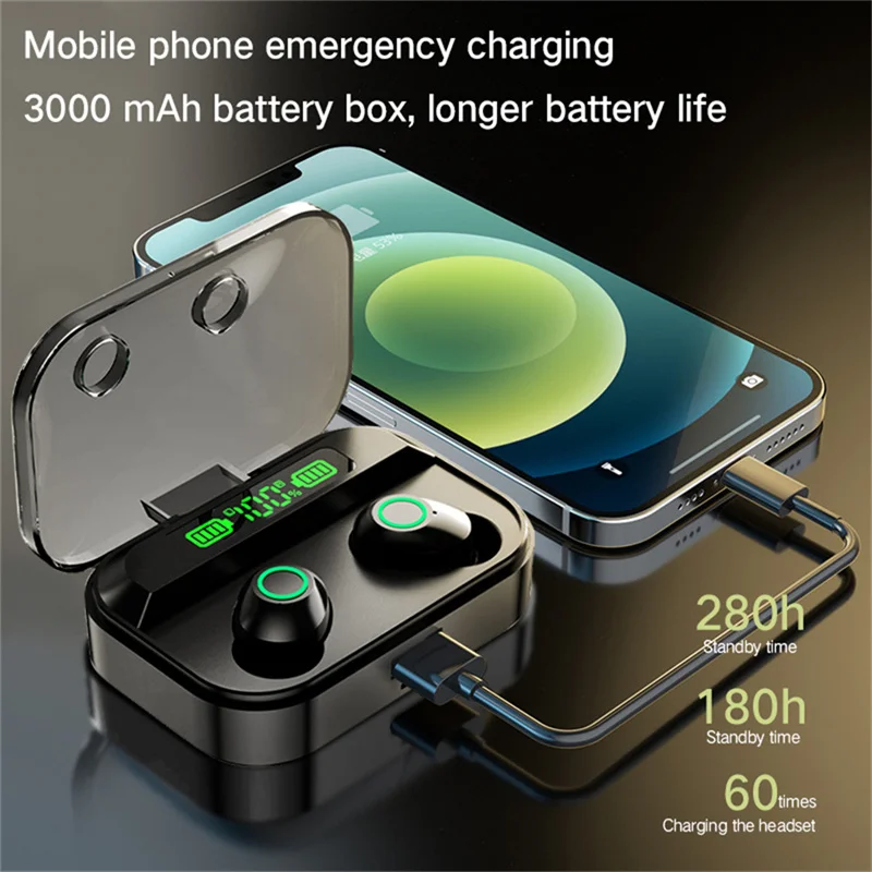 Tg02 Tws In Ear Earphones Led Display Hifi Stereo Bt 5.0 Ipx4 Tws Tg10 ...