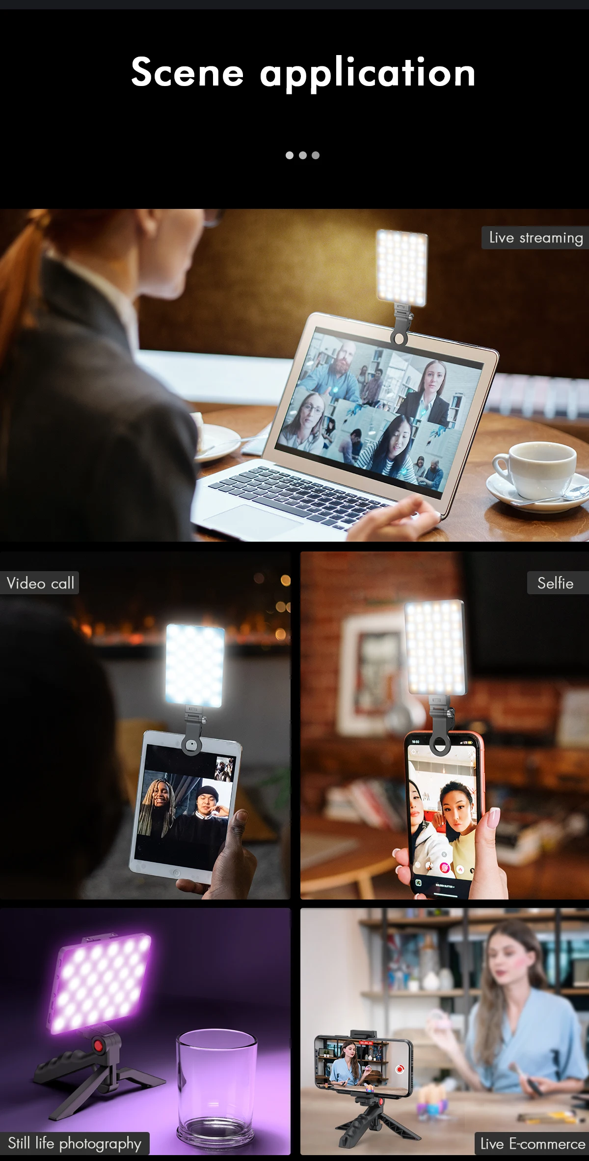 Factory Supply Portable Mini Clip on Fill Light Mobile Phone Selfie ...