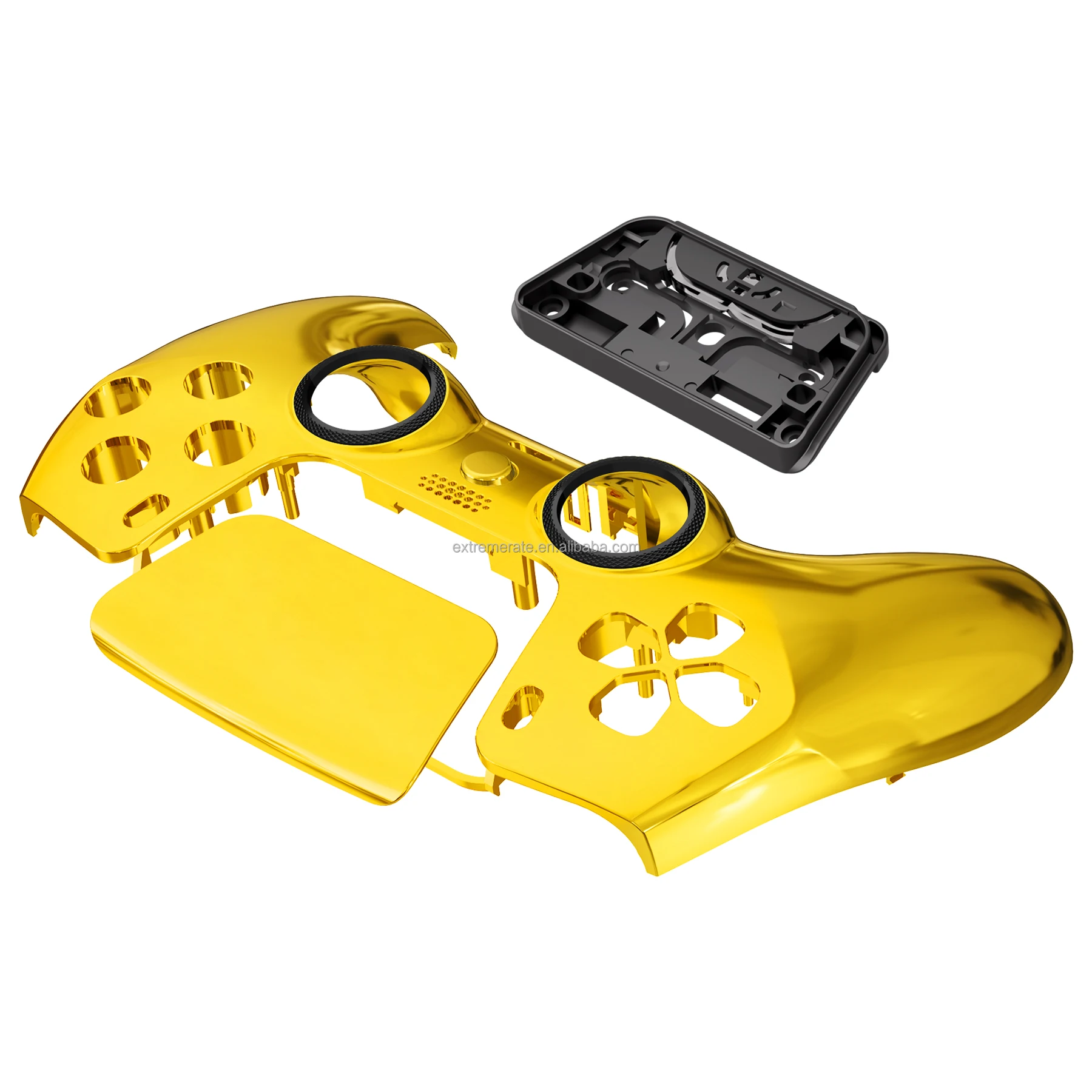 Extremerate Luna Redesigned Chroming Gold Controller Case Front Shell With Touchpad Cover For ...