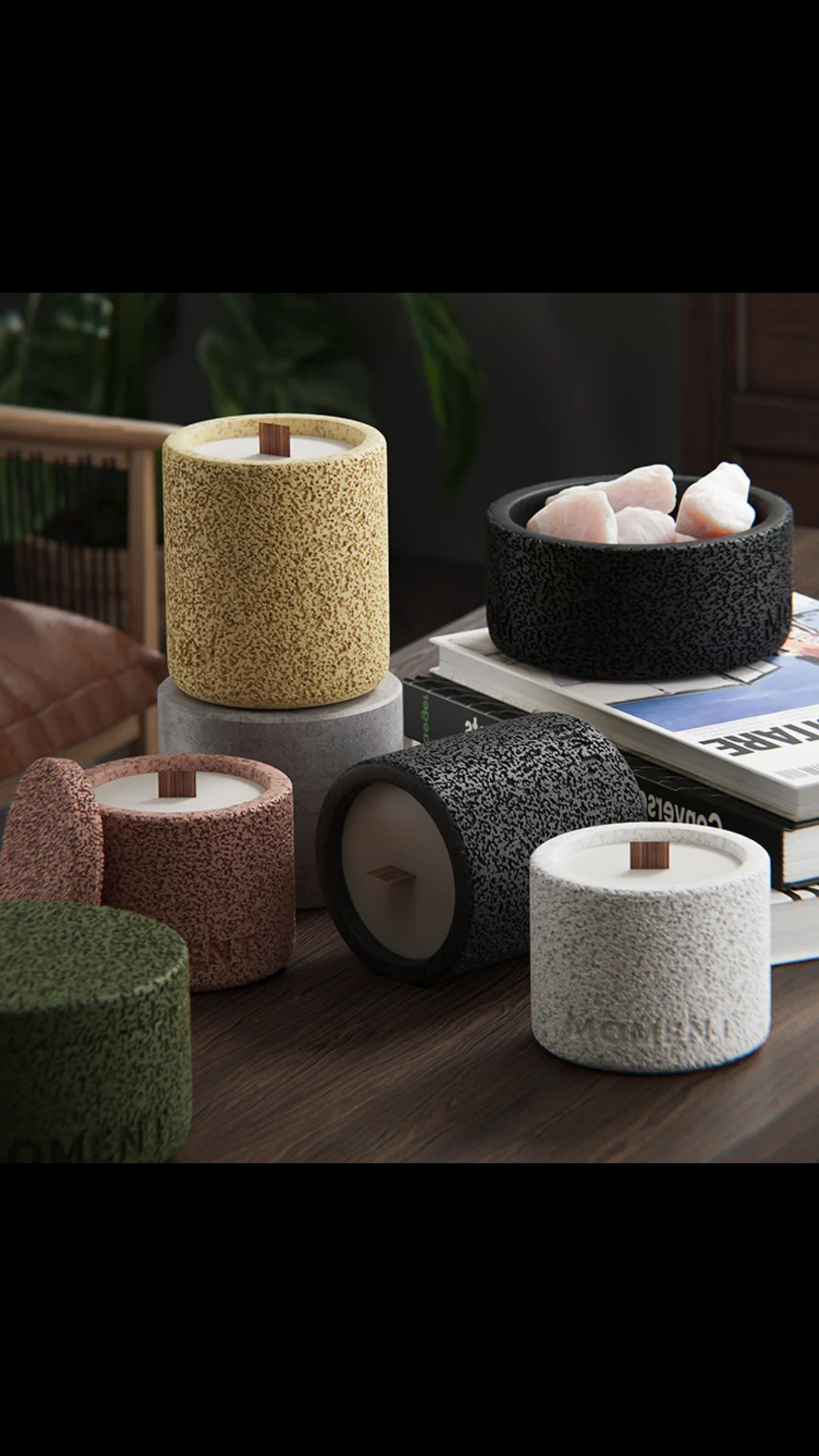 Factory Custom High Quality Round Matte Candle Vessels Embossed Empty ...