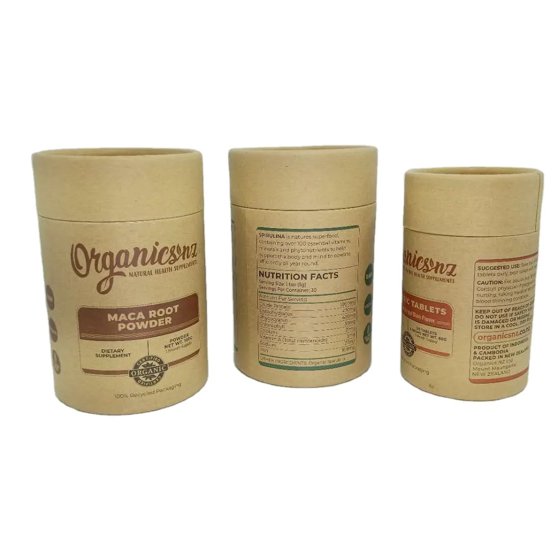 Biodegradable Superfood Powder Supplement Paper Container Box Packaging ...