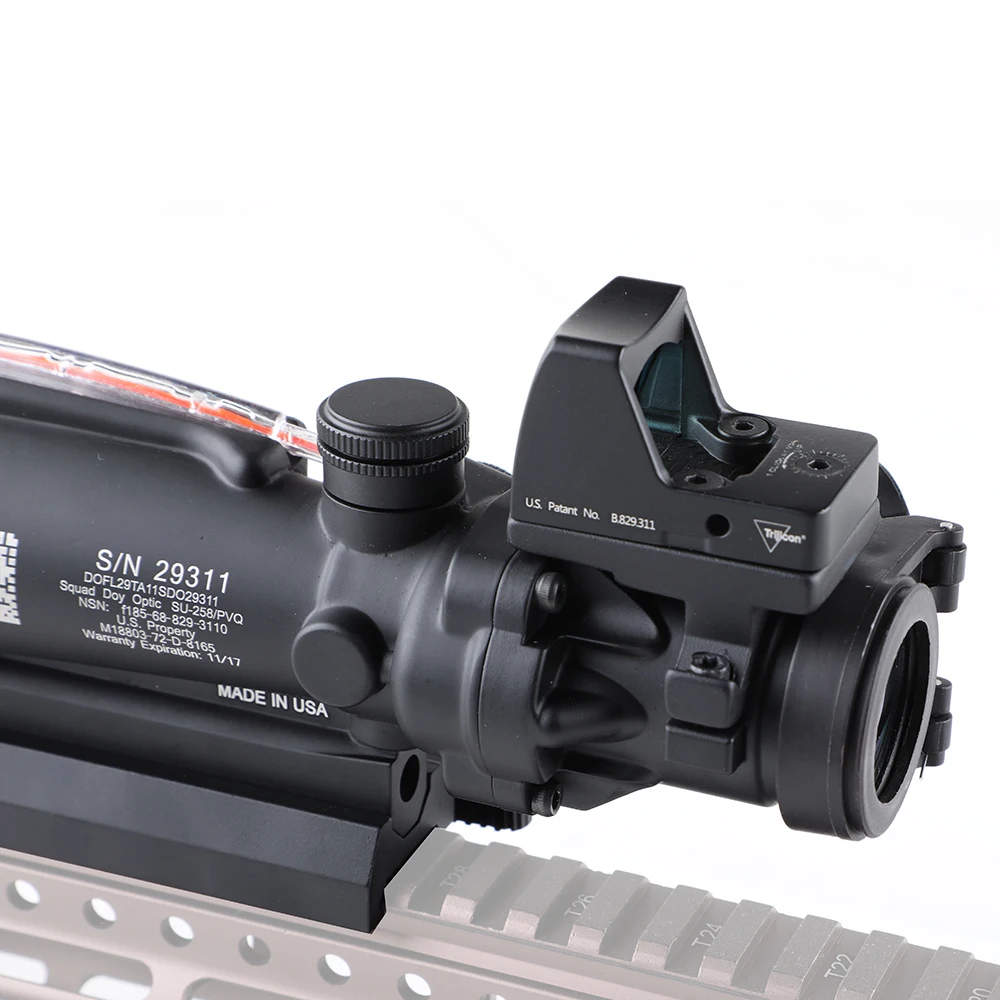 Tactical Acog 3.5x35 Prism Scope Sight Qd Quick Detach Red Fiber ...