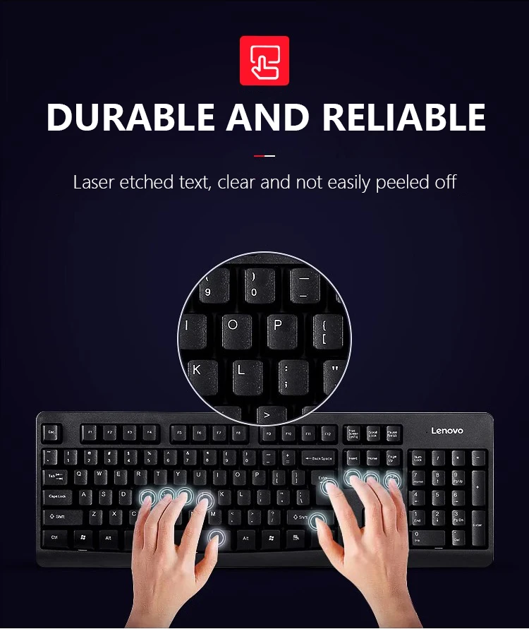 Lenovo KN101 Wireless Keyboard and Mouse Set for Desktop