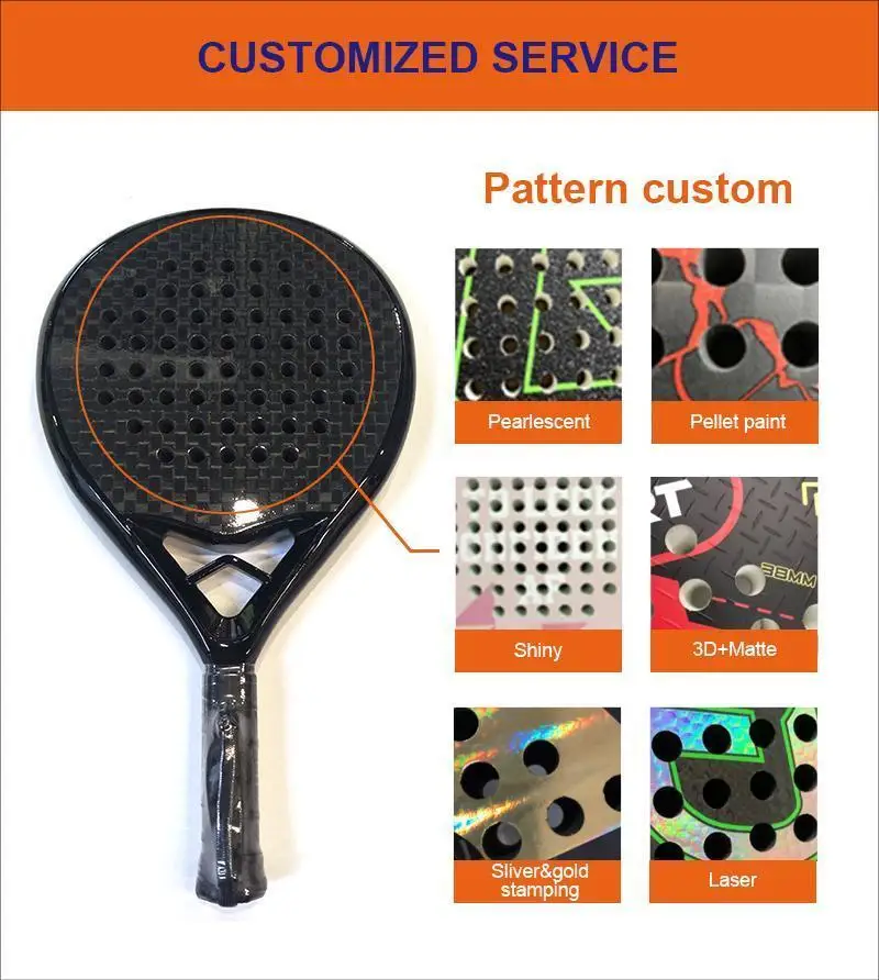 Custom Graphite Carbon Fiber Pickleball Paddle Padel Raquet Rackets ...