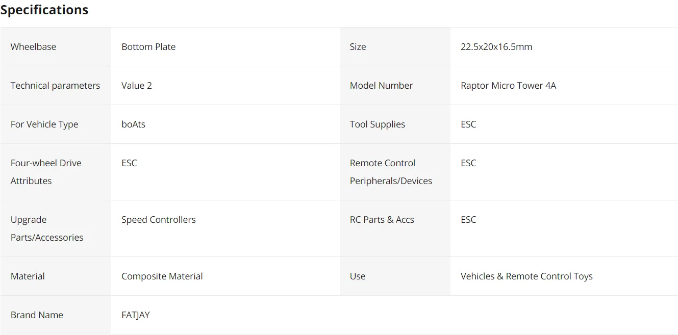 Flycolor Raptor Micro Tower 4a Flight Controller 4 In 1 4a Esc Blheli-s ...