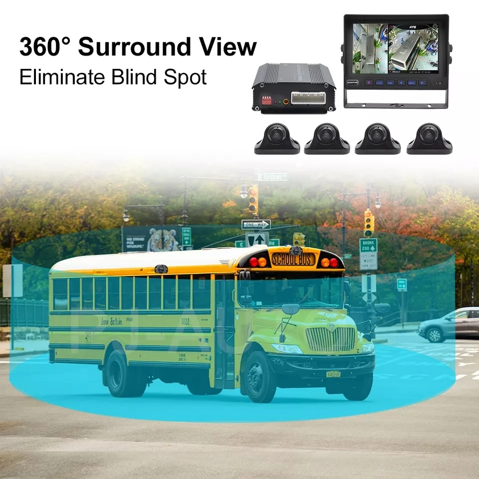 4 Channels 360 Degree Truck Camera System AHD IPS Monitor 360 Degree ...