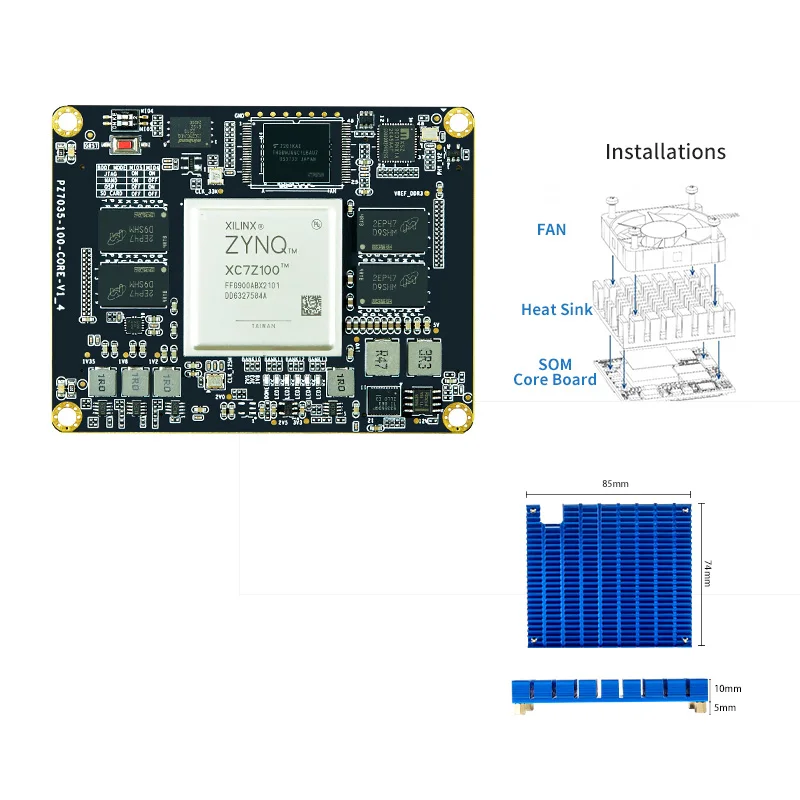 Fpga Board Tv Motherboard Xilinx Fpga Board Pz7100-som Puzhi Xilinx Soc Zynq 7000 Xc7z100 ...