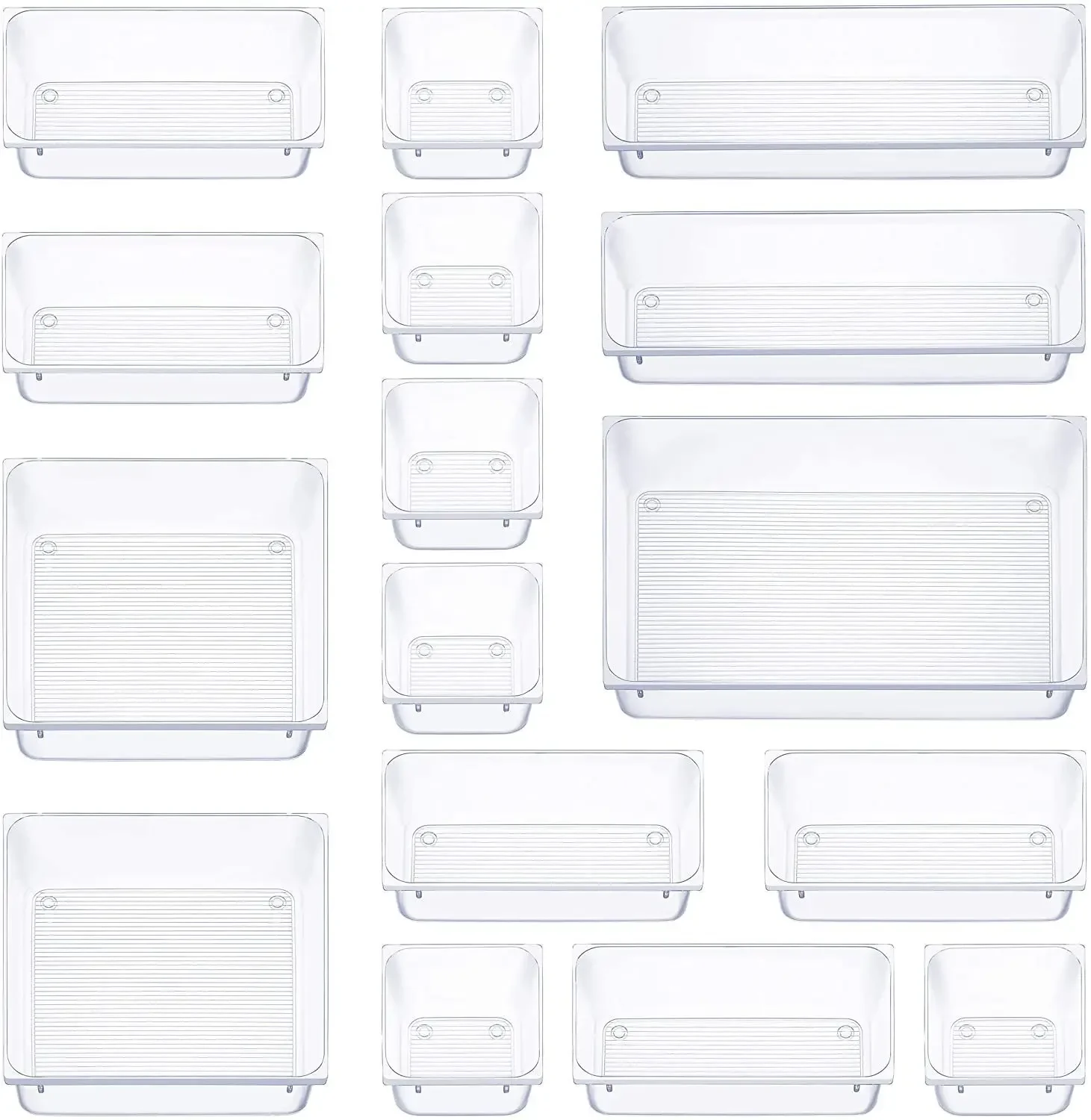 Clear Plastic Drawer Organizer Trays - Versatile Storage