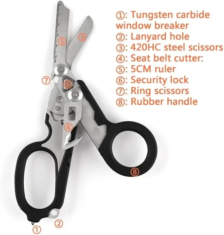 6 in 1 Raptor Emergency Response Shears - Durable & Versatile