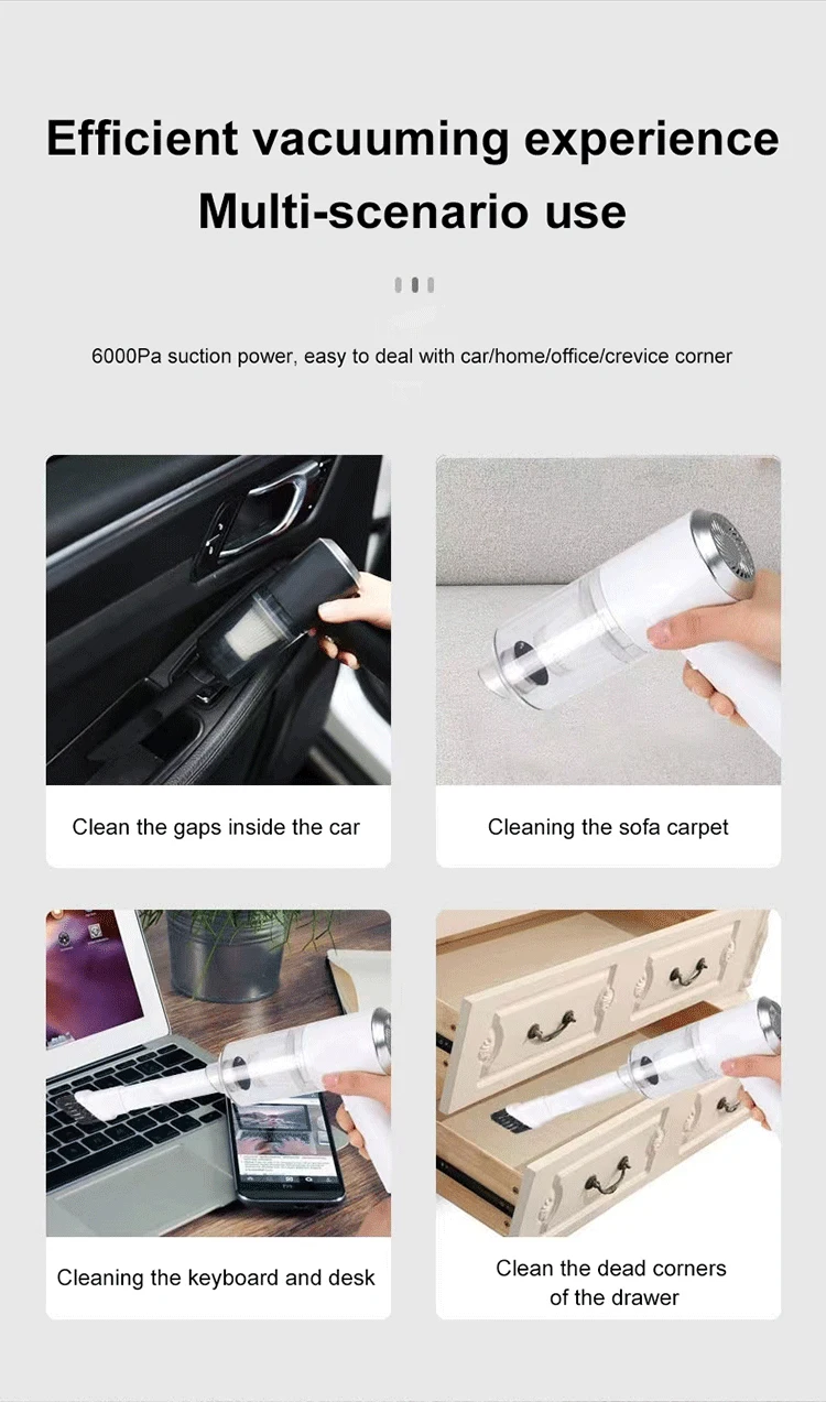 Qd004 Mini Table Cleaner Room Office Portable Window Handheld Wireless ...
