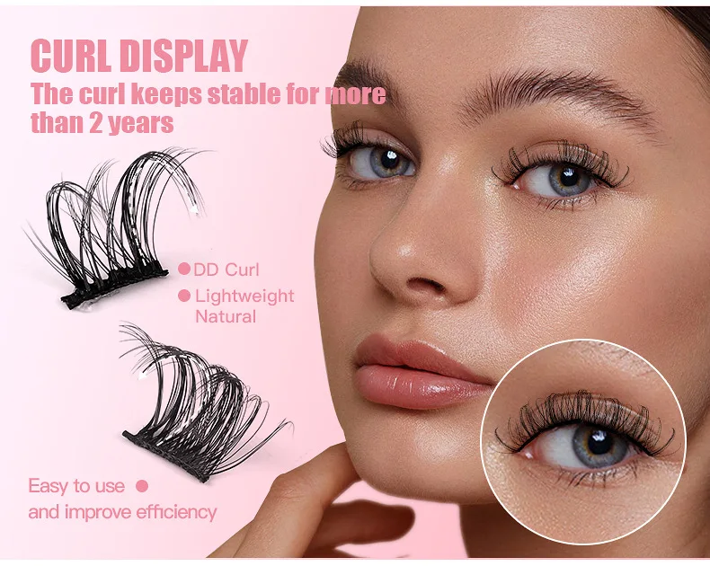 10 Pairs Private Label Eyelash Cluster Extensions Individual Precut D Curl Russian Segmented ...