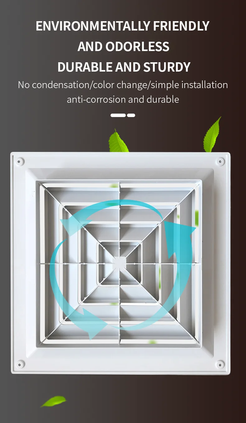 Plastic Square Diffuser Square To Circular Exhaust Louver Anti ...