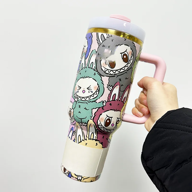 BPA Free Custom Brand Cartoon Labubu Cup with Gift Box Double Wall 40oz ...