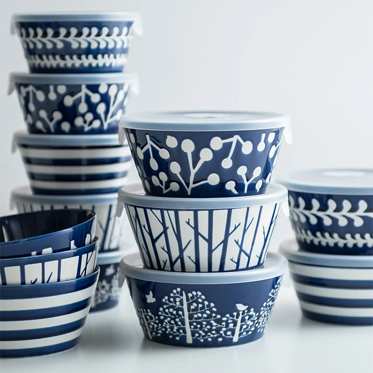 Alibaba.com: Nordic Blue Silk Screen Printing, Ceramic Soup Bowl with ...