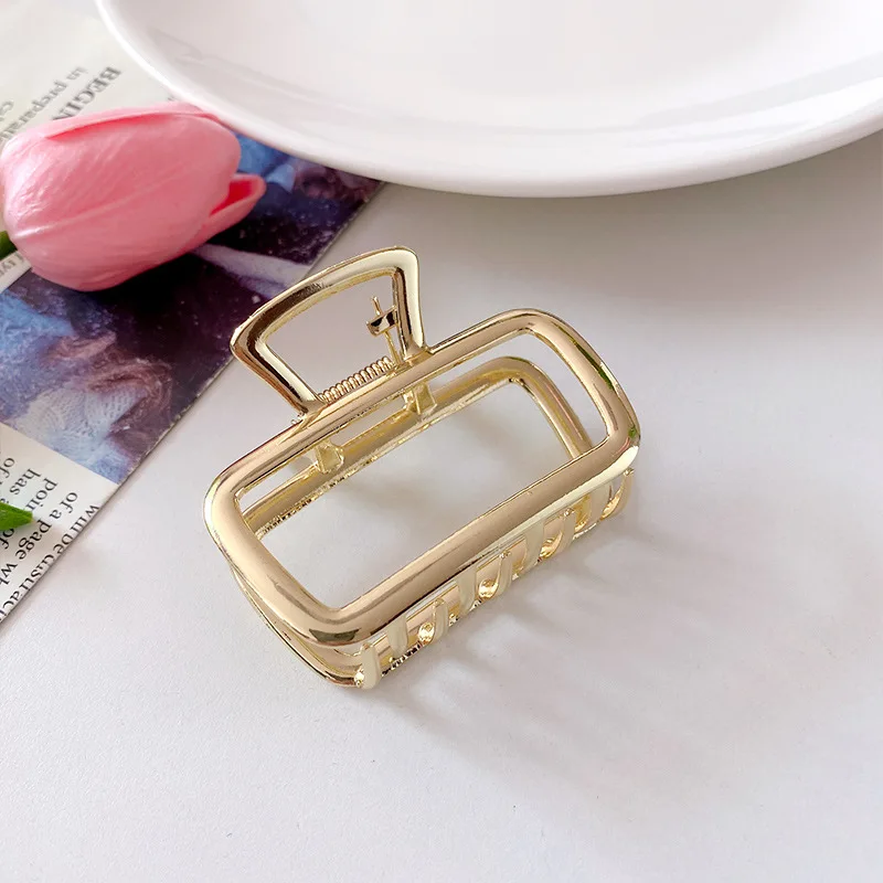 Fashion New Simple Metal Clip Headgear square Grab Clip Shark Male Main ...