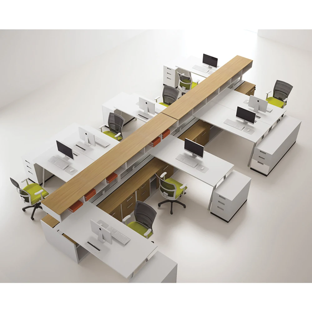 Factory Customized Modular Open Space Saving Office Desk For 6 Person ...