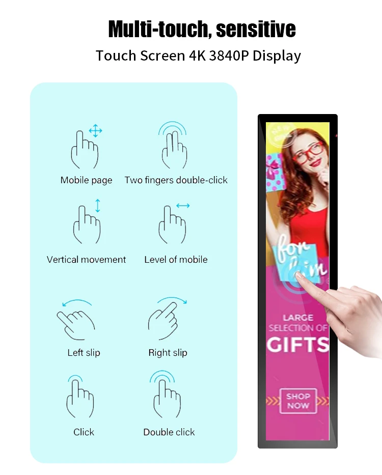 48.8 Inch Touch Screen Display for Supermarket Digital Signage