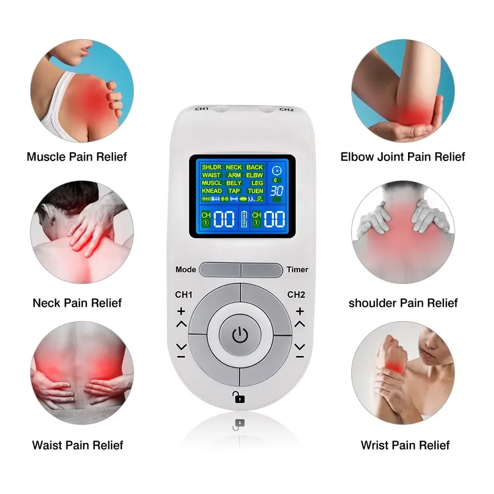 Dual Channel Tens Ems Unit Muscle Stimulator For Pain Relief,Electronic ...