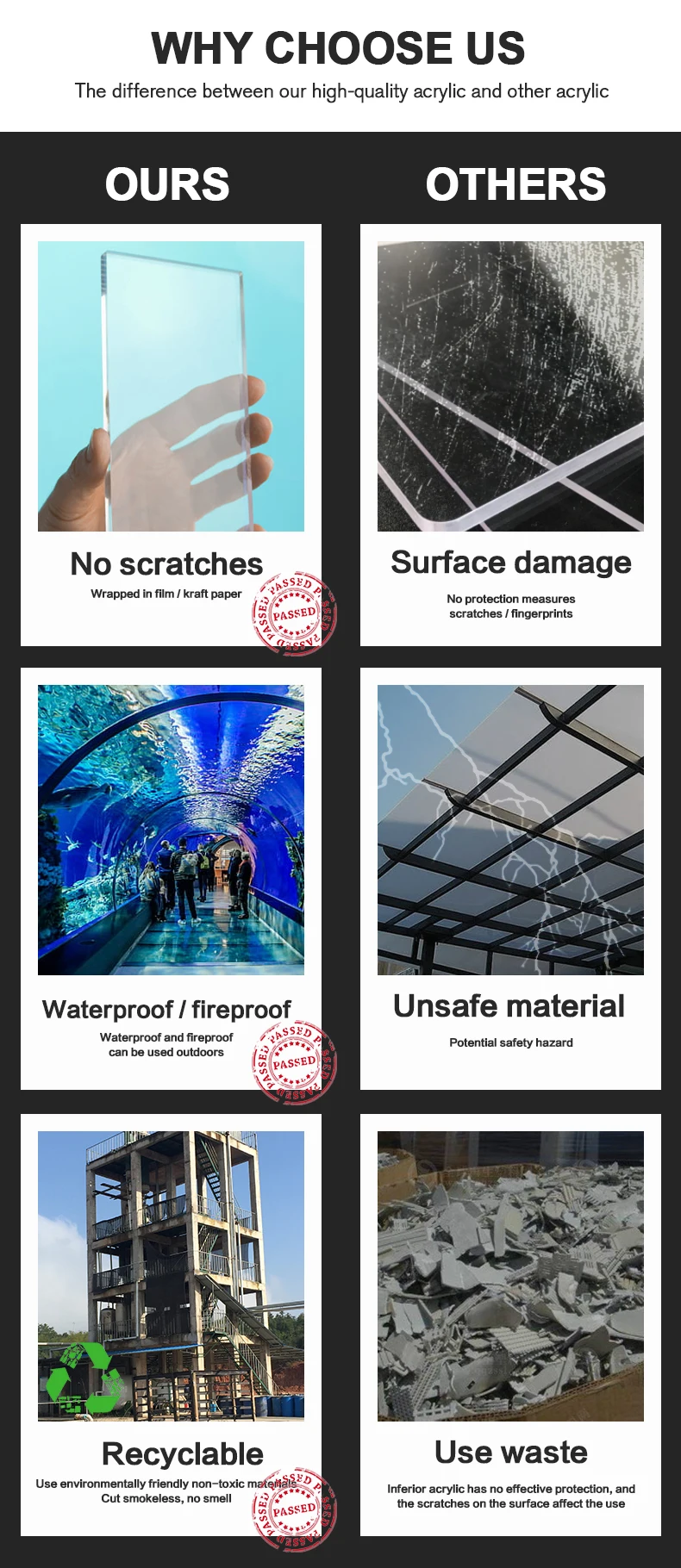 Modern Two Way Wall Automatic Acrylic LED Bathroom Mirror