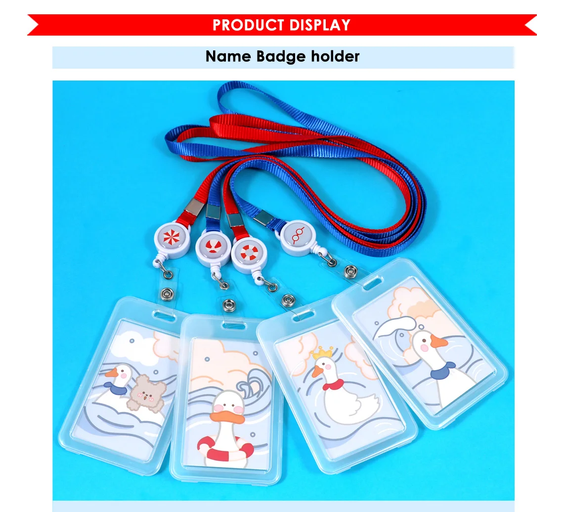 Foska Office Carton Design Plastic Name Card Badge Holder