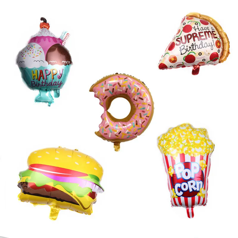 Food Helium Foil Balloon Hot Dog Popcorn Donut Burger Balloons - Buy ...