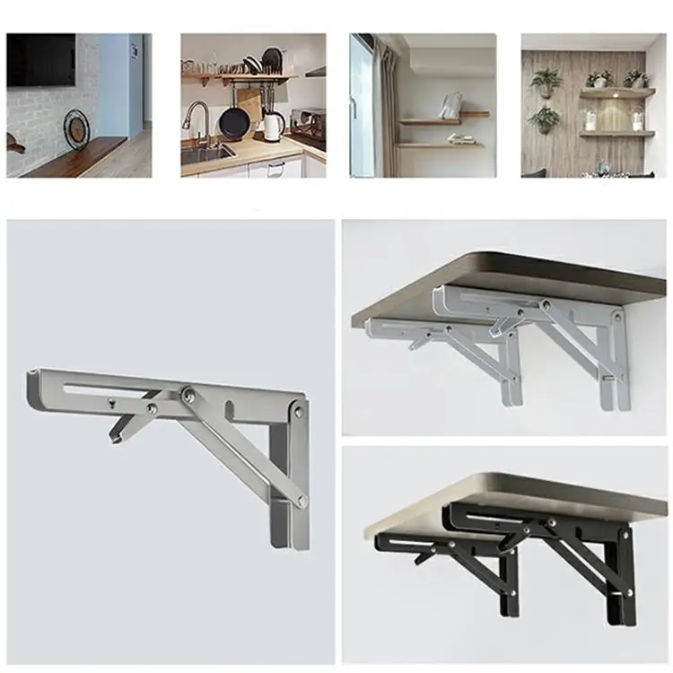 White Metal Support Mount Folding SHELF BRACKETS - Durable & Versatile