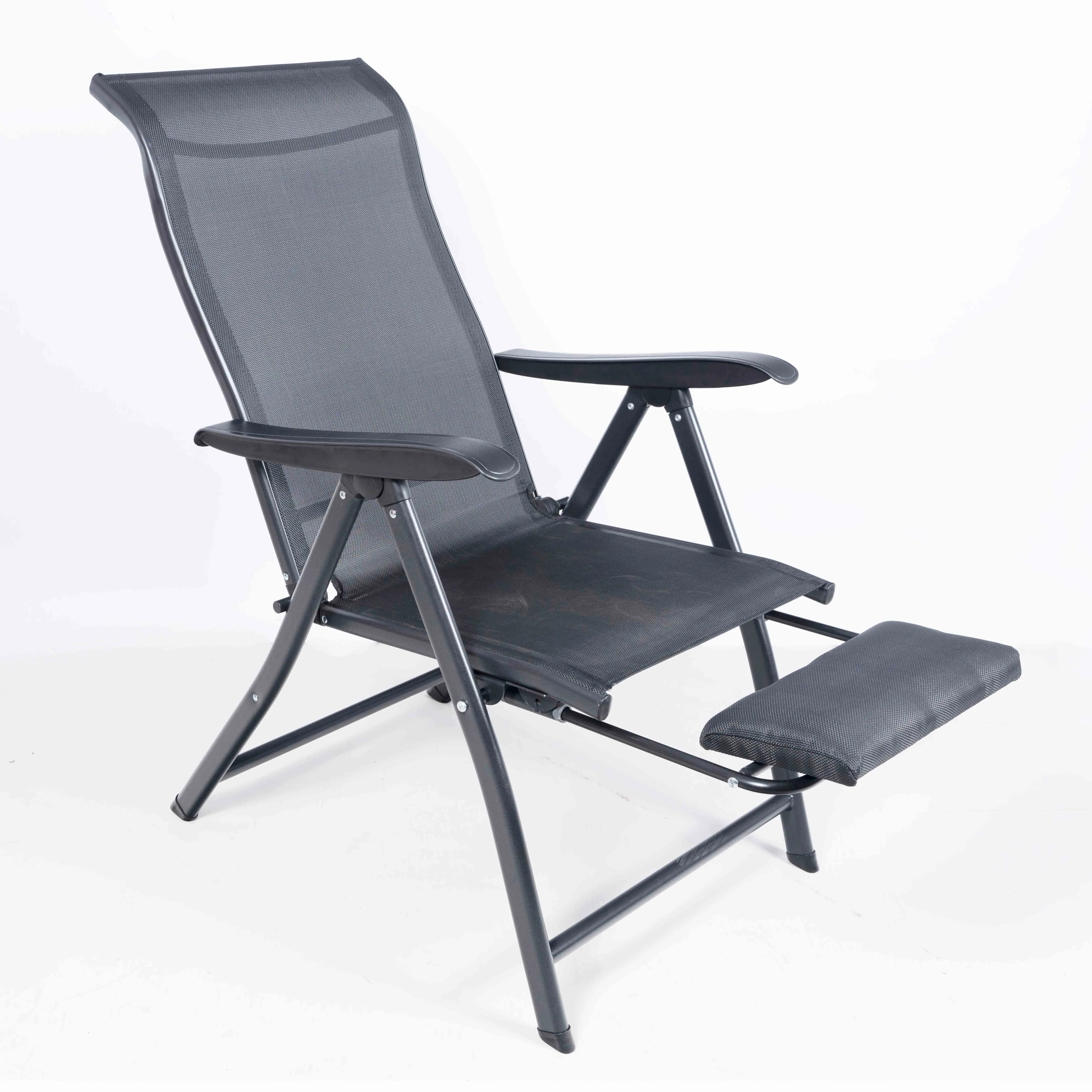 Outdoor Garden High-back Aluminum Adjustable Chair 7 Position Padded ...