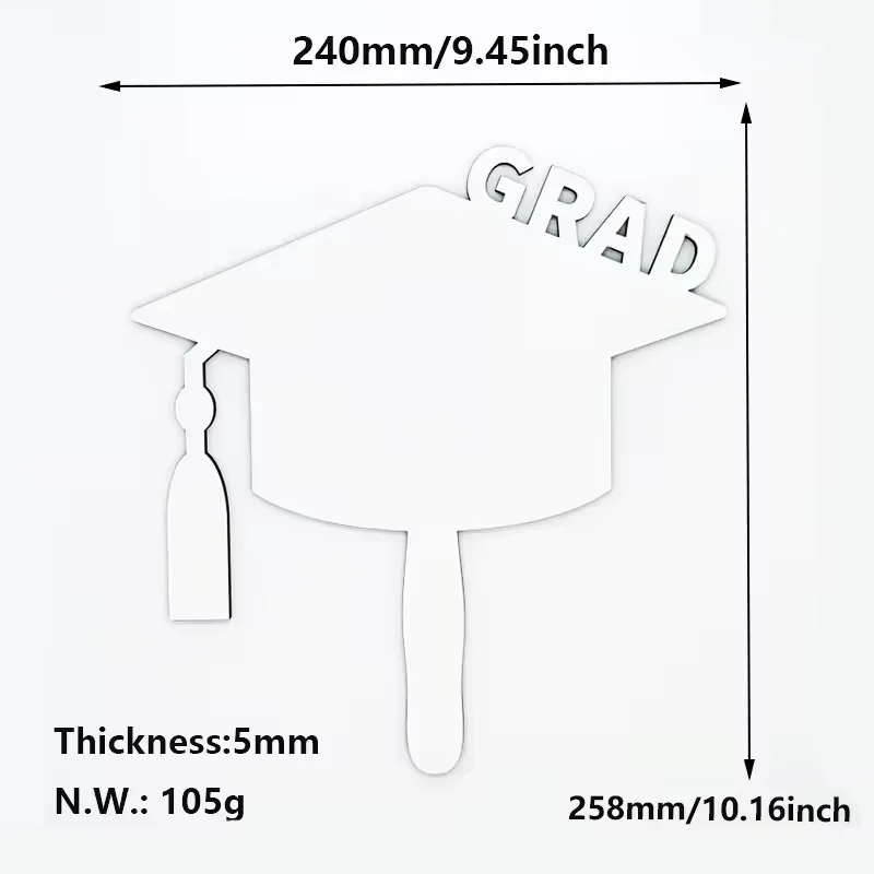 Personalized White MDF Memorial Grad Paddle Blank Sublimation ...