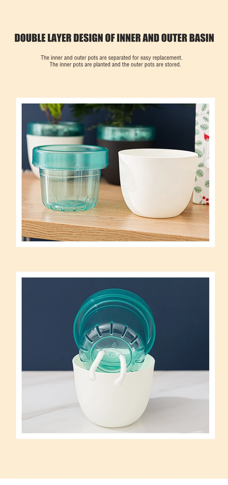 Wholesale Automatic Suction Water Storage Flowerpot Lazy Automatic ...