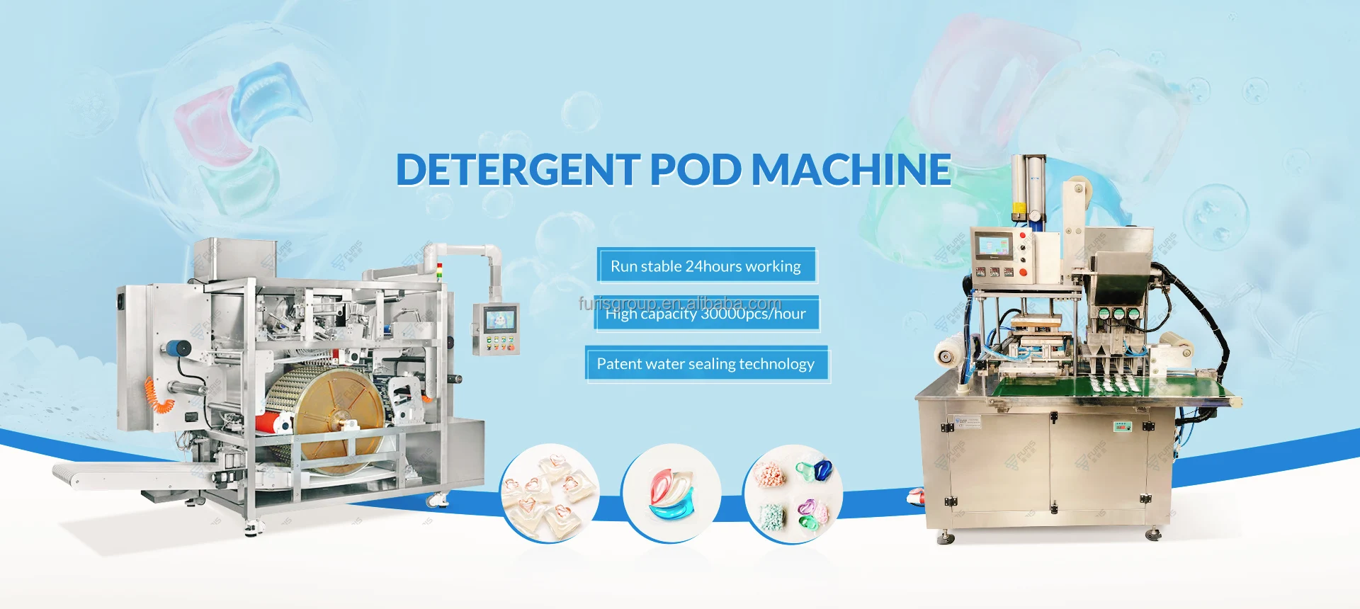 3-chamber Liquid Powder Detergent Pod Machine Water Soluble Film Liquid ...