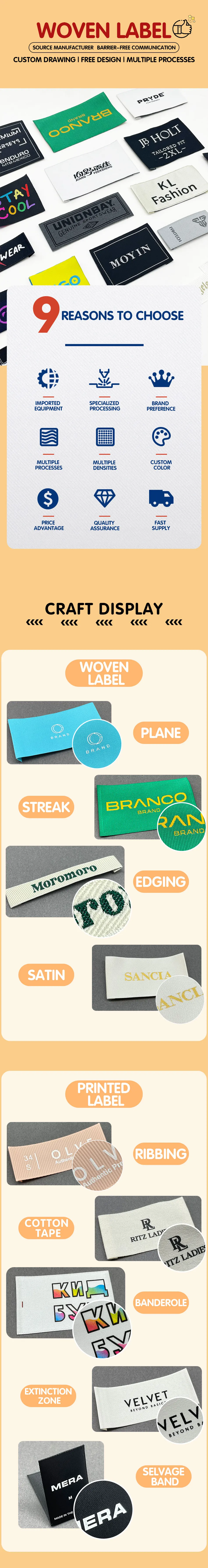 Hot Selling Custom Sustainable End Fold Satin Woven Labels Eco-Friendly ...